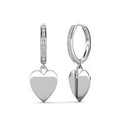Rougemont Jewellery Earrings 'S&uuml;&szlig;e funkelnde Herz Creolen Ohrringe Annabella' female Silver size One Size