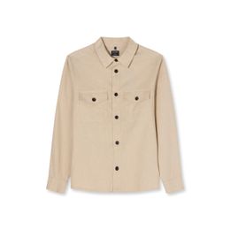 OLYMP Herren Langarmhemd "OLYMP Casual, Overshirt, Kent"beige, Gr. L, 55% Leinen, 45% Baumwolle, Hemden