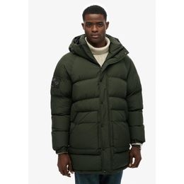 Superdry Herren Steppjacke "XPD LONGLINE BAFFLE PARKA", gr&uuml;n, Gr. XL, unifarben, Web, Obermaterial: 100% Polyester, Jacken