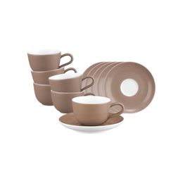 Seltmann Weiden Tasse "Espressotasse mit Untertasse Liberty Pure Colors 90 ml 6er Set", &Oslash; 12cm x 6,6cm, 90ml, 12, braun, Trinkgef&auml;&szlig;e,