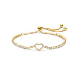 Pure Schmuck Bracelet 'Iced Out Pure Love Tennisarmband' female Gold size 18-23 cm
