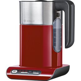 Bosch Wasserkocher "Styline TWK8614P, Abschaltautom., &Uuml;berhitzungsschutz, Temperaturwahl", B:17,5cm H:26,3cm T:21cm, rot, Wasserkocher,