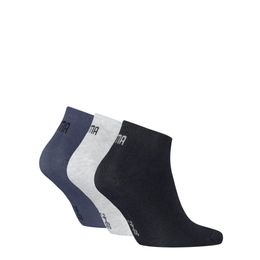 Puma Herren Sneakersocken "Puma UNISEX SNEAKER PLAIN 3P", Gr. 35, blau, Baumwollmischung, Socken, mit kleinem Logo