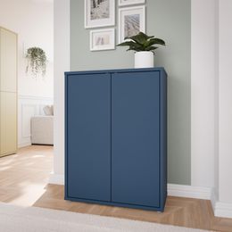 Schuhschrank FORTE, B:74,5cm H:99,1cm T:34,9cm, blau, Holzwerkstoff, Flur, Schr&auml;nke, "Alice Springs, Schuhschrank, Platz f&uuml;r 15 Paar Schuhe, 2