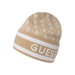 Guess Beanie 'SEVYN 4G LOGO BEANIE SWTR' male Beige size One Size