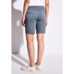 Street One Damen Bermudas, blau, Gr. 34, unifarben, Web, 97% Baumwolle, 3% Elasthan, Hosen, 4-Pocket Style