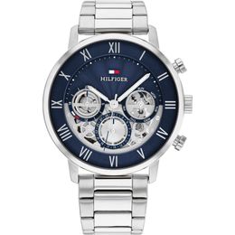 Tommy Hilfiger Herren Multifunktionsuhr "CLASSIC", silber, Armbanduhren, Quarzuhr, Armbanduhr, Herrenuhr, Datum, Edelstahlarmband