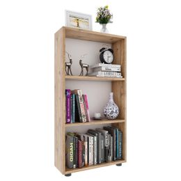 Standregal Vcm, B:56cm T:20cm, braun, Wohnzimmer, Regale, "Holz B&uuml;ro Regal B&uuml;cher Ordner Aktenregal Bulas 3f"