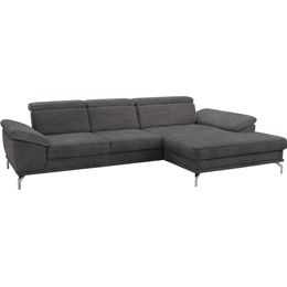 Sit & More Ecksofa SIT & MORE, B:311cm H:85cm T:181cm, grau, Wohnzimmer, Sofas, "Scorpio L-Form", inklusive Sitztiefenverstellung, wahlweise mit Kopfverstellung
