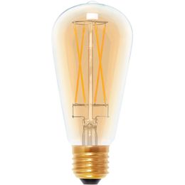 Segula LED-Leuchtmittel "LED Rustika Long Style", L:14,5cm &Oslash;:6,5cm, gold, Leuchtmittel, LED Rustika Long Style, E27, CRI 90, dimmbar