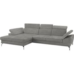 Sit & More Ecksofa SIT & MORE, B:311cm H:85cm T:181cm, grau, Wohnzimmer, Sofas, "Scorpio L-Form", inklusive Sitztiefenverstellung, wahlweise mit Kopfverstellung