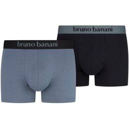 Bruno Banani Damen Boxer "Flowing", Gr. S, grau, Stoff, Obermaterial: 93% Baumwolle, 7% Elasthan, Unterhosen, mit kontrastreichem Logobund