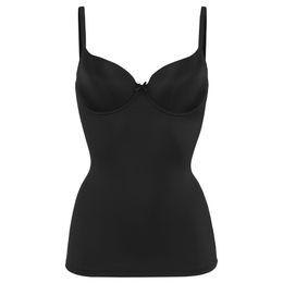 Lascana Damen Schalen-BH-Hemd, Gr. 70, schwarz, Microtouch, Obermaterial: 82% Polyamid (TACTEL), 18% Elasthan (LYCRA), Basic, BHs, mit B&uuml;gel, seidige