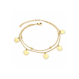 Pure Schmuck Foot Jewelry 'Heart Harmony Fu&szlig;kette' female Gold size 21 + 5 cm extension