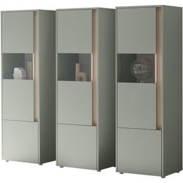 Wohnwand Home Affaire, B:190cm H:155cm T:40cm, gr&uuml;n, Holzwerkstoff, Wohnzimmer, Kastenm&ouml;bel-Sets, "City/Giron, moderne Anbauwand, Komplettset in