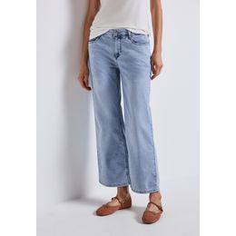 Street One Damen Comfort-fit-Jeans, blau, Gr. 34, unifarben, Jeans, 57% Baumwolle, 20% Viskose, 20% Polyester, 3% Elasthan, Jeans, Middle Waist