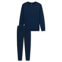 Herren Schlafanzug "Uncover Nightwear", uncover by Schiesser, Gr. 54, blau, Single Jersey, Obermaterial: 100% Baumwolle, Homewear-Sets, Langarm,