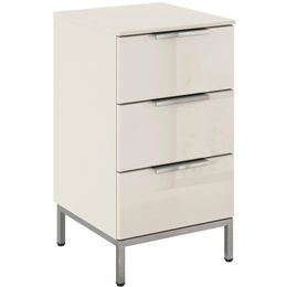 Nachtkommode Rauch, B:40cm H:72cm T:42cmbeige, glas beige (champagner), Holzwerkstoff, Sideboards, "Nachttisch Nachtschrank Nachtkonsole FLIPP mit