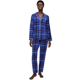 Triumph Damen Schlafanzug "Boyfriend PW 01 X Checks", Gr. 44, blau, Flanell, Obermaterial: 100% Baumwolle, Homewear-Sets, bequem und stilvoll, in