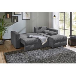 Jockenh&ouml;fer Ecksofa, B:235cm T:90cmgrau, JOCKENH&Ouml;FER GRUPPE, Korpus: 100% Polyester;Kissen: 100% Polyester, Wohnzimmer, Sofas, "Elmau L-Form, B: 235 cm, Liegef.