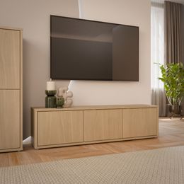 Lowboard FORTE, B:154,2cm H:41,5cm T:34,9cm, braun, Holzwerkstoff, Wohnzimmer, Sideboards, "Alice Springs, TV-Board, viel Stauraum, gro&szlig;e T&uuml;ren zum
