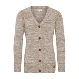 oxmo Damen Strickjacke "Strickjacke OXHilemona", beige, Gr. L, Obermaterial: 100% Baumwolle CO., Strickjacken