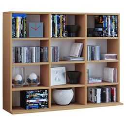 Standregal Vcm, B:102cm T:23cm, braun, Wohnzimmer, Regale, "Holz CD DVD Standregal B&uuml;cherregal Regal Megosa L"
