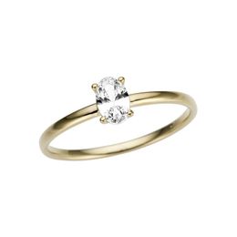Firetti Damen Solit&auml;rring "Schmuck Geschenk Gold 333 Damenring Verlobungsring Goldring Solit&auml;r", 19, Gelbgold 333, 1,5mm, gold, Gelbgold 333,
