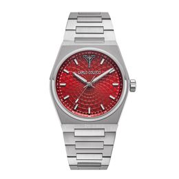 Carlo Colucci Uhr 'CC600' Herren Gr&ouml;&szlig;e One Size rot / silber