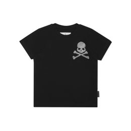 Philipp Plein Jungen T-Shirt "Skull Verziert"02, schwarz, Gr. 16, Obermaterial: 100% Baumwolle, Shirts