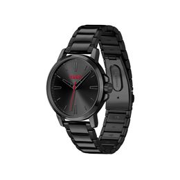 Hugo Herren Quarzuhr "SMOOTH", schwarz, Armbanduhren, Armbanduhr, Herrenuhr, Edelstahlarmband, analog