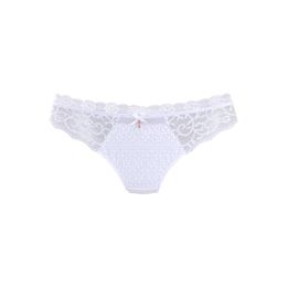 Damen String, NUANCE BY LASCANA, Gr. 48, wei&szlig;, Spitze, Obermaterial: 75% Polyamid, 15% Elasthan, 10% Polyester, Unterhosen, mit leicht transparenter