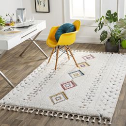 Hochflor-Teppich LIVABLISS, B:160cm H:30mm L:213cm, beige, Kunstfaser, Teppiche, "MARACAIBO", Boho Shaggy Teppich, Weich, Flauschig, Kuschelig,