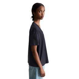 Marc O'Polo Damen T-Shirt "aus Baumwoll-Single-Jersey"blau depths, Basic, Gr. XS, MARC O'POLO DENIM, unifarben, Obermaterial: 100% Baumwolle, Shirts