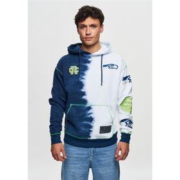 Recovered Herren Kapuzensweatshirt "NFL Seahawks Ink Dye Effect On", blau, Gr. S, bedruckt, 100% Baumwolle, Sweatshirts, f&uuml;r alle Seattle