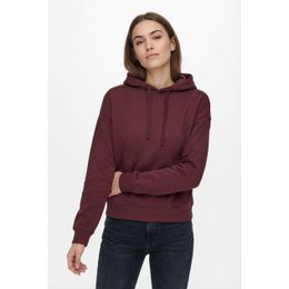 Only Damen Kapuzensweatshirt "ONLBEST L/S HOOD SWT NOOS", lila, Gr. L, unifarben, Sweatware, Obermaterial: 65% Polyester, 35% Baumwolle, Sweatshirts
