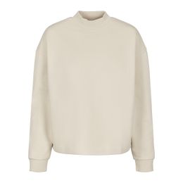 Urban Classics Damen Sweatshirt "Urban Classics Damen Ladies Oversized High Neck Crew"sand, Gr. L, unifarben, 80% Baumwolle, 20% Polyester,