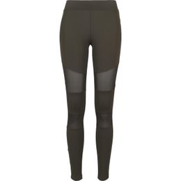 Urban Classics Damen Leggings "Urban Classics Damen Ladies Tech Mesh Leggings"schwarzolive, Gr. 5XL, unifarben, 80% Polyamid, 20% Elasthan, Hosen