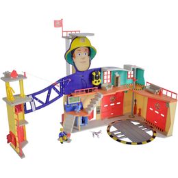 Simba Kinder Spiel-Feuerwehrwache "Feuerwehrmann Sam, Mega-Feuerwehrstation XXL", bunt, Kunststoff, Fahrzeug-Spielwelten, mit Licht und Sound