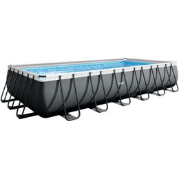 Rechteckpool Intex, B:366cm H:132cm L:732cmgrau, Schwimmbecken, "Ultra XTR", 732x366x132 cm