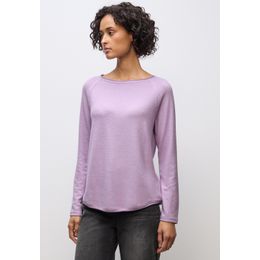 Street One Damen Langarmshirtsoft lavender meliert, Gr. 46, unifarben, Stoff, 67% Viskose, 30% Polyester, 3% Elasthan, Shirts, aus softem Materialmix