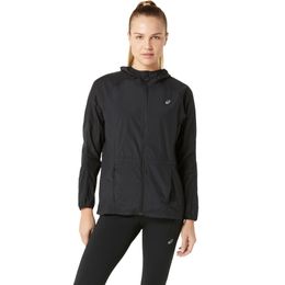 asics Damen Laufjacke "ROAD PACKABLE JACKET", schwarz, Gr. XL, unifarben, Web, Obermaterial: 100% Nylon, Jacken, &Uuml;bergangsjacke