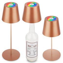LED Au&szlig;en-Tischleuchte "RGB/W Akku Tischleuchte, IP44, 2,5W, inkl. Flaschenhalter", braun, Briloner Leuchten, Leuchten