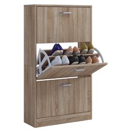 Schuhschrank Vcm, B:59cm T:22cm, braun, Obermaterial: 100% Holz Wood., Flur, Schr&auml;nke, "Holz Regal Schuhschrank Schuhkipper Serie Sipos L"