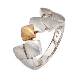 Jobo Damen Fingerring, 50, Gelbgold 585 Silber 925 (Sterlingsilber), silber, Gelbgold 585, Silber 925 (Sterlingsilber), Fingerringe, 925 Silber mit