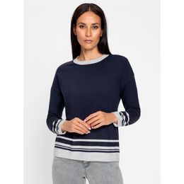 Heine Damen Rundhalspullover "Pullover", bunt, Gr. 36, gemustert, gestreift, unifarben, 50% Viskose, 28% Polyester, 22% Polyamid, Pullover
