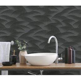 Vliestapete "Sparkling Sea", B/L: 0,53m x 10,05m, Rollen: 1, schwarz, FASHION FOR WALLS, Wohnzimmer, Tapeten, Phthalate frei