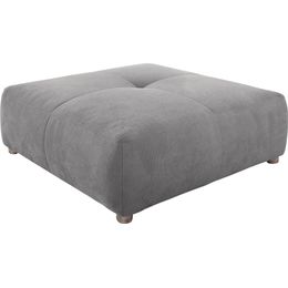 Jockenh&ouml;fer Hocker, B:130cm H:42cm T:130cm, grau, JOCKENH&Ouml;FER GRUPPE, Microflausch (92% Polyester, 8% Nylon), Wohnzimmer, Hocker, "Gulliver, B: 130 cm", mit