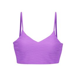 Sunseeker Damen Crop-Bikini-Top "Loretta", lila, Gr. 34, Strukturmuster, unifarben, Polyamid, Bikini-Oberteile, mit Strukturmuster