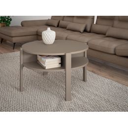 Beistelltisch FORTE, B:74,4cm H:45,5cm T:74,4cm, beige, Wohnzimmer, Tische, "Tobago, runder Couchtisch mit 4 Ablagef&auml;chern, B/H/T 74,4/45,5/74,4 cm",
